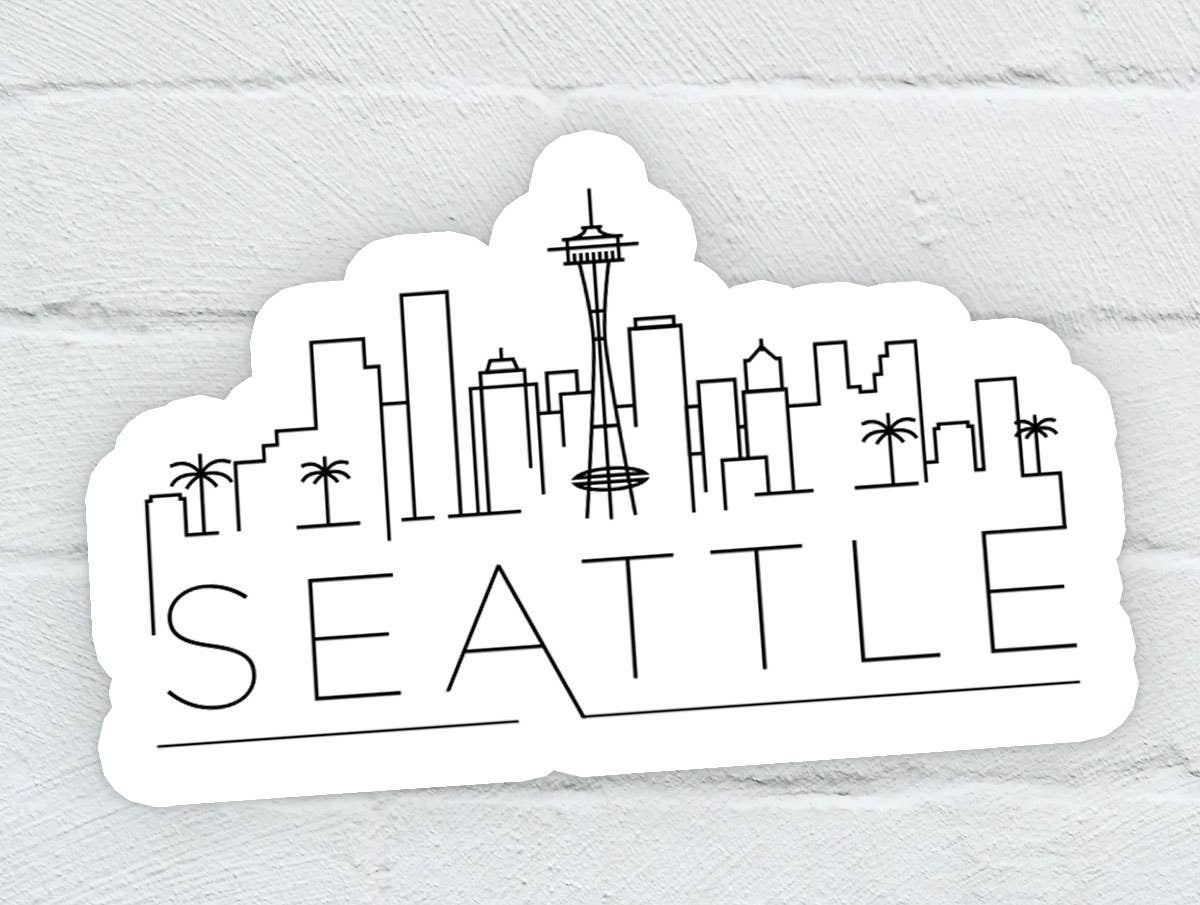 Seattle Skyline Sticker | Get Baked Seattle Cookie Company